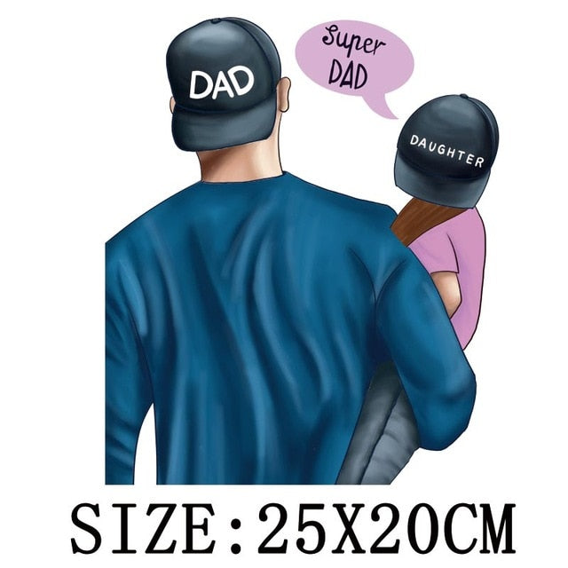 Russian Mom&Father Patches For Clothing DIY T-shirt Patches Iron On He ...